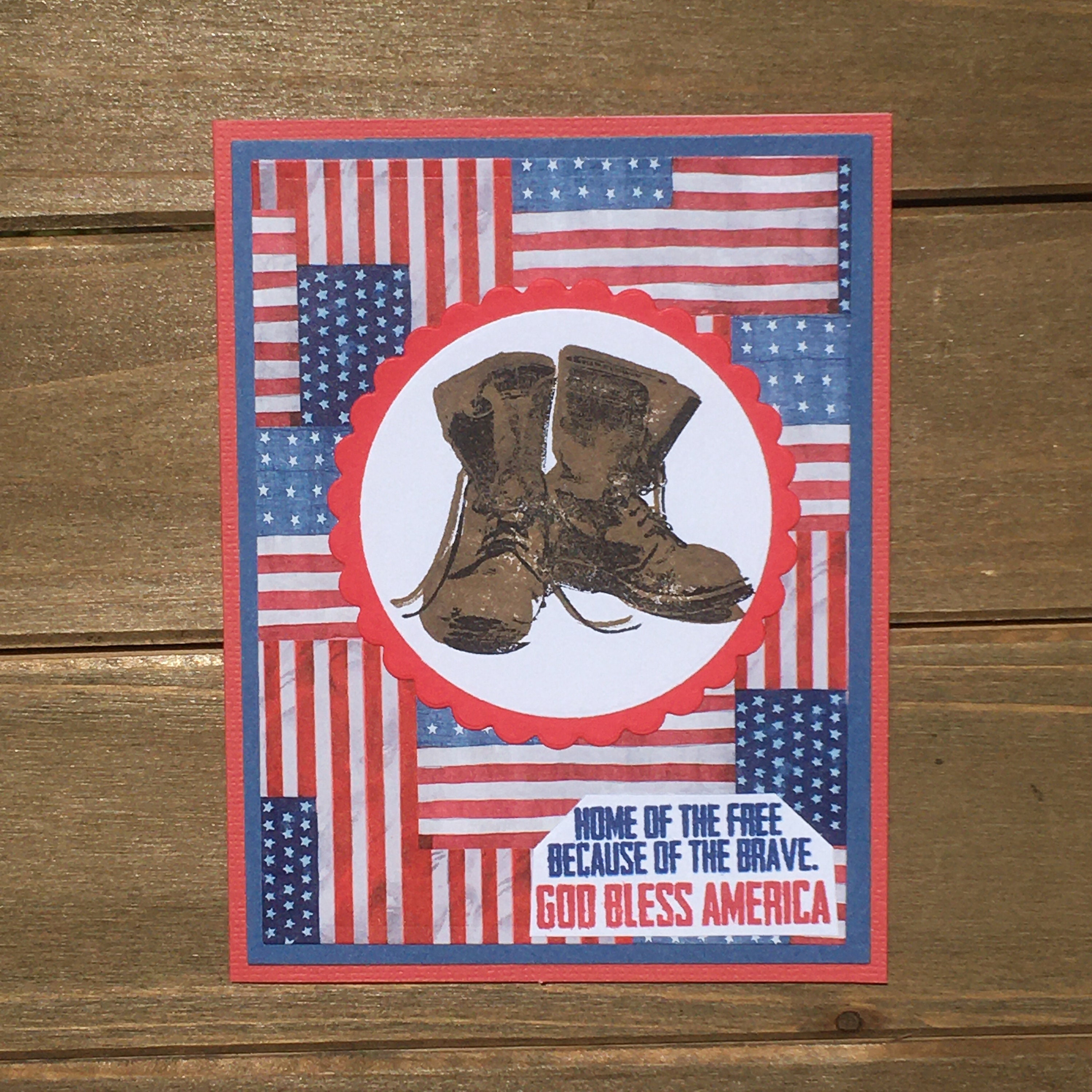 Troops Card, Military Support Card, Care Package Card, 4th of July Card ...