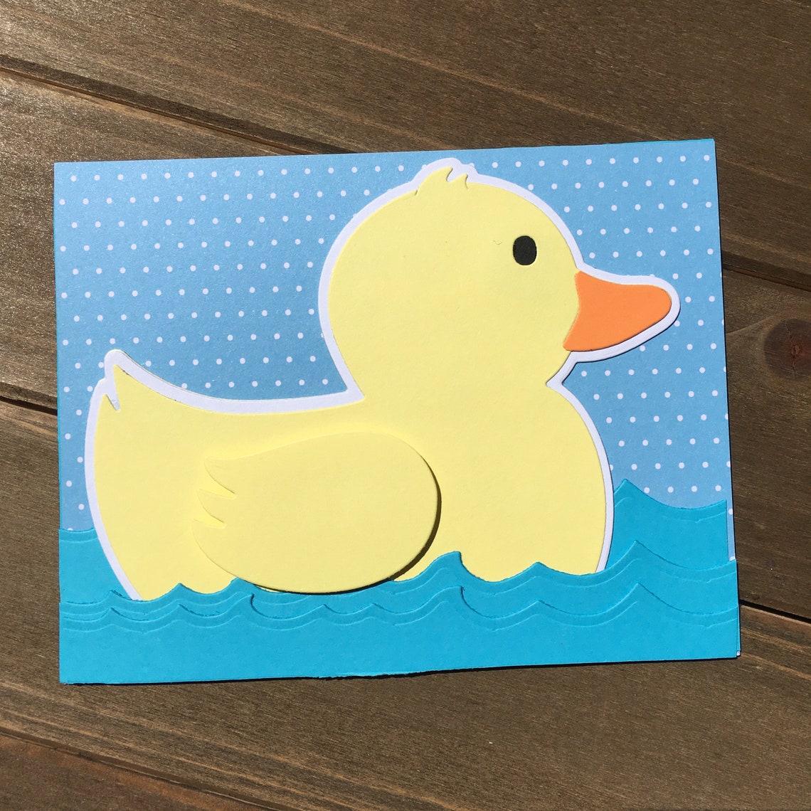 Baby Duck Card, New Baby Card, Duck Card, Duck Baby Shower, Rubber Duck ...