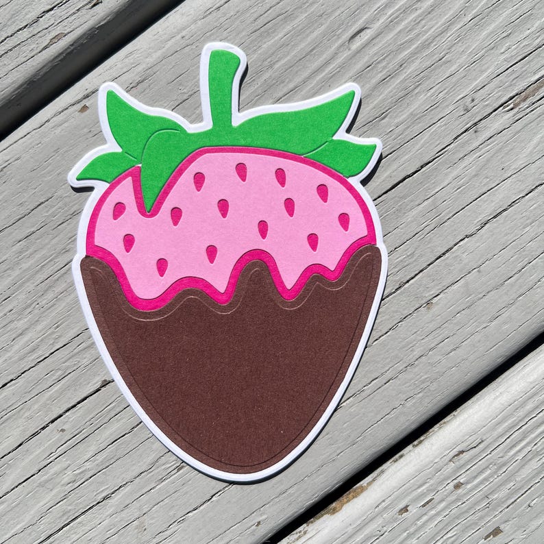 Strawberry Shaped Card, Strawberry Card, Summer Fruit Card, Strawberry ...