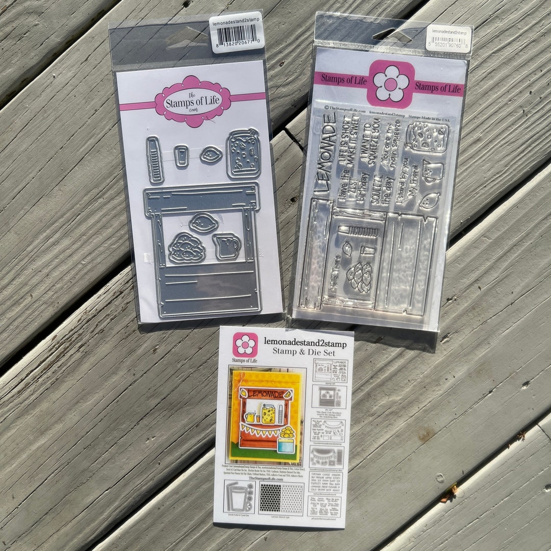 Lemonade Stand Die Set, Die Set, Card Making Supplies, Lemonade Stamp ...