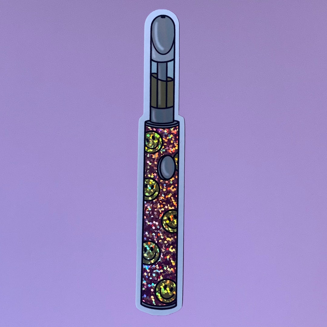 Vape Dab Pen Pot Weed Cartridge Glitter Sticker 5.7” Waterproof ...