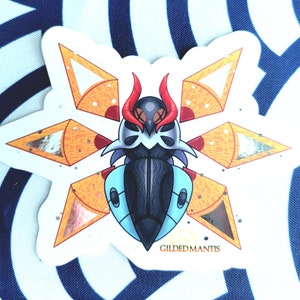 Slither Wing | Iron Moth 4" Metallic Foil Stickers - Etsy