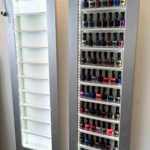 Glitter Silver Chrome Nail Polish Rack Display Frame With Led ...