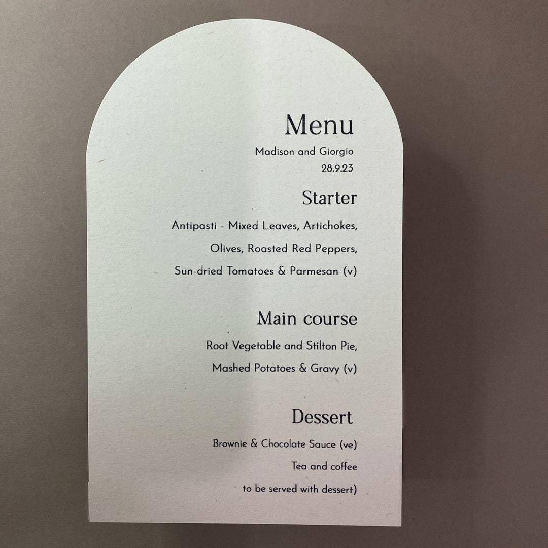 Colourful Gradient Curved Menu Event Menu Card Wedding Menu Card Modern ...
