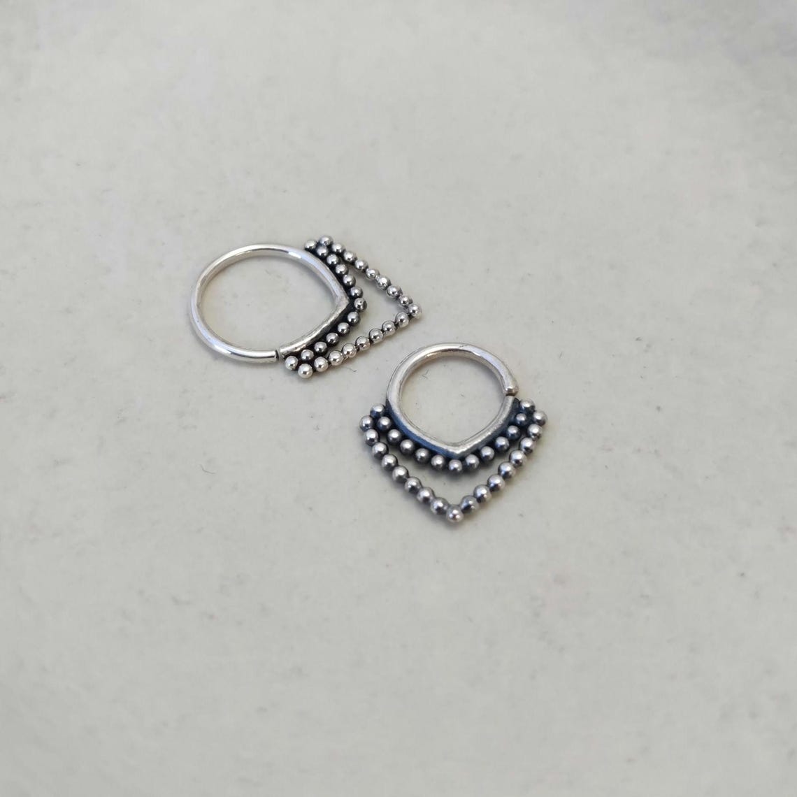 Double Silver Septum, Layered Septum - Etsy