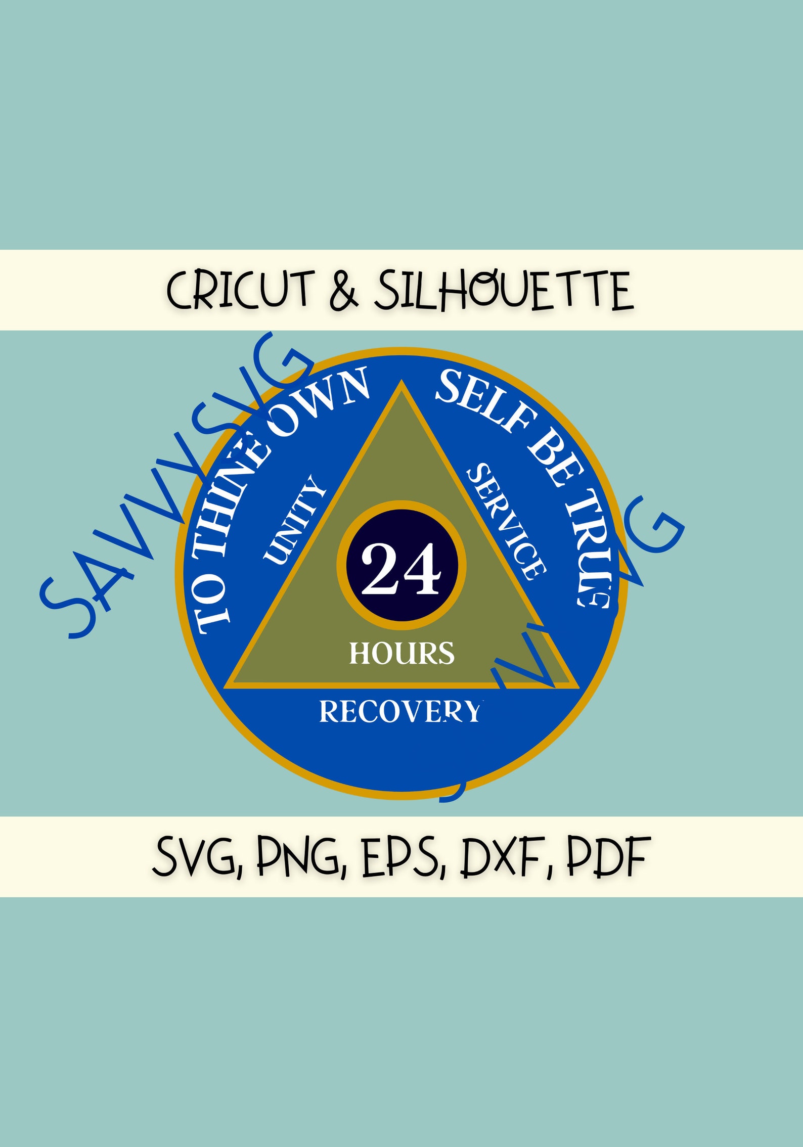 24 Hour AA Chip SVG Sobriety SVG eps dxf png pdf svg | Etsy