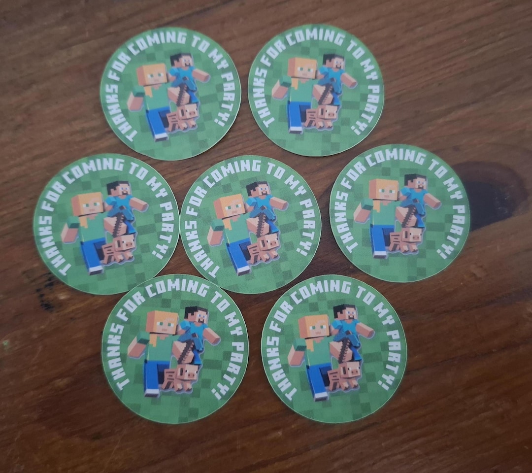 Minecraft Birthday Stickers, Party Favour Stickers X20 - Etsy