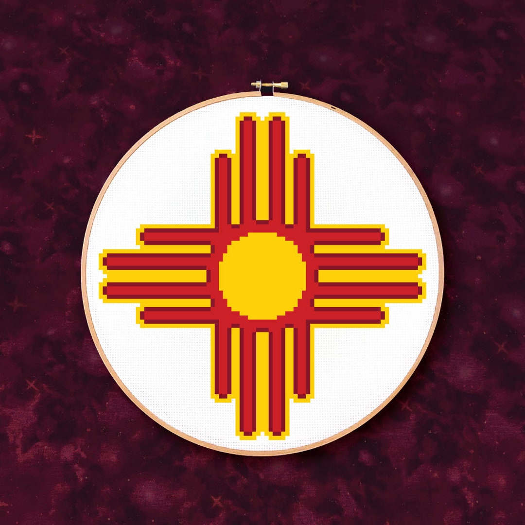 Zia Sun Symbol - PDF Cross Stitch Pattern - New Mexico Flag Symbol ...