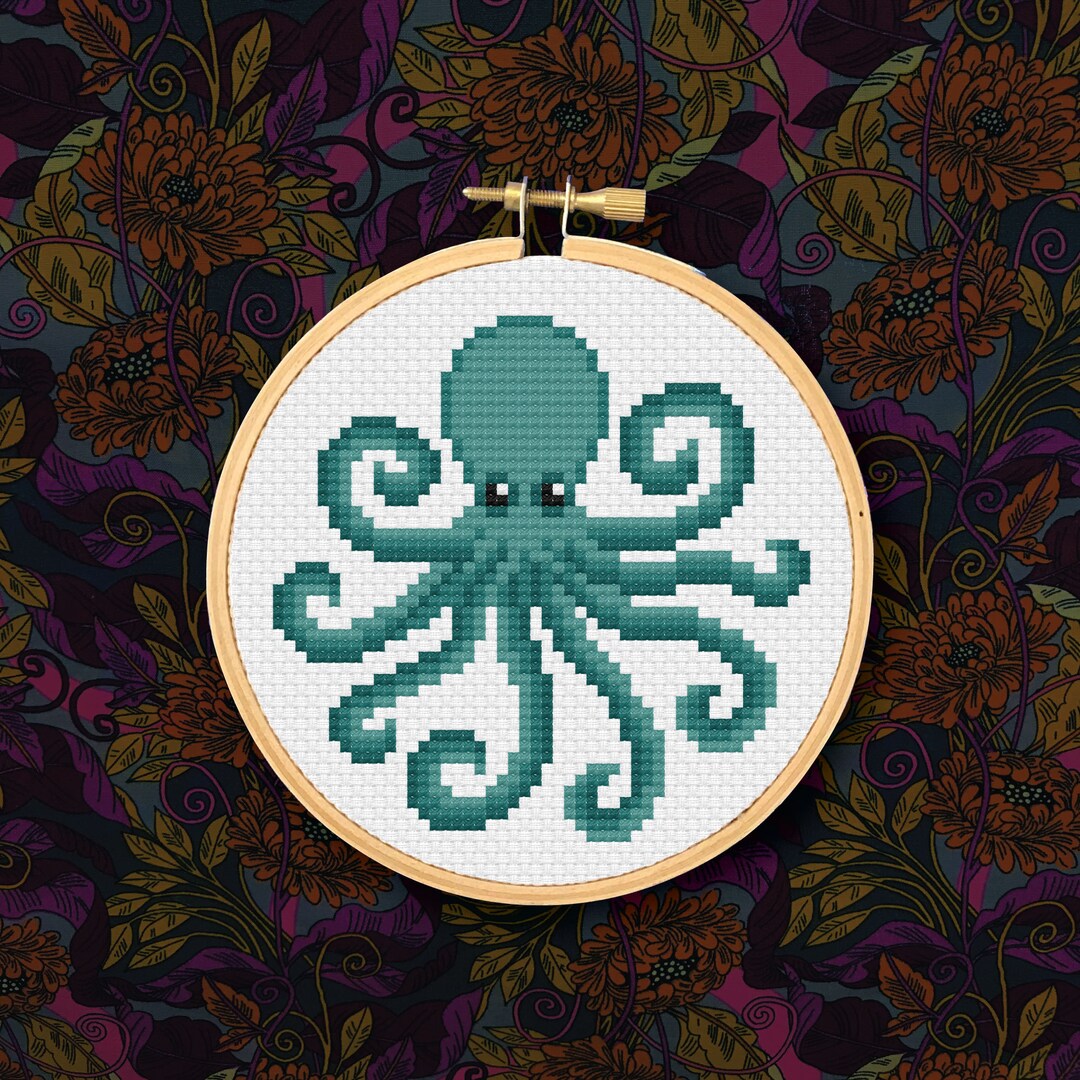 Green Octopus PDF Cross Stitch Pattern - Etsy