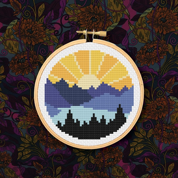 Sunrise Cross Stitch - Etsy