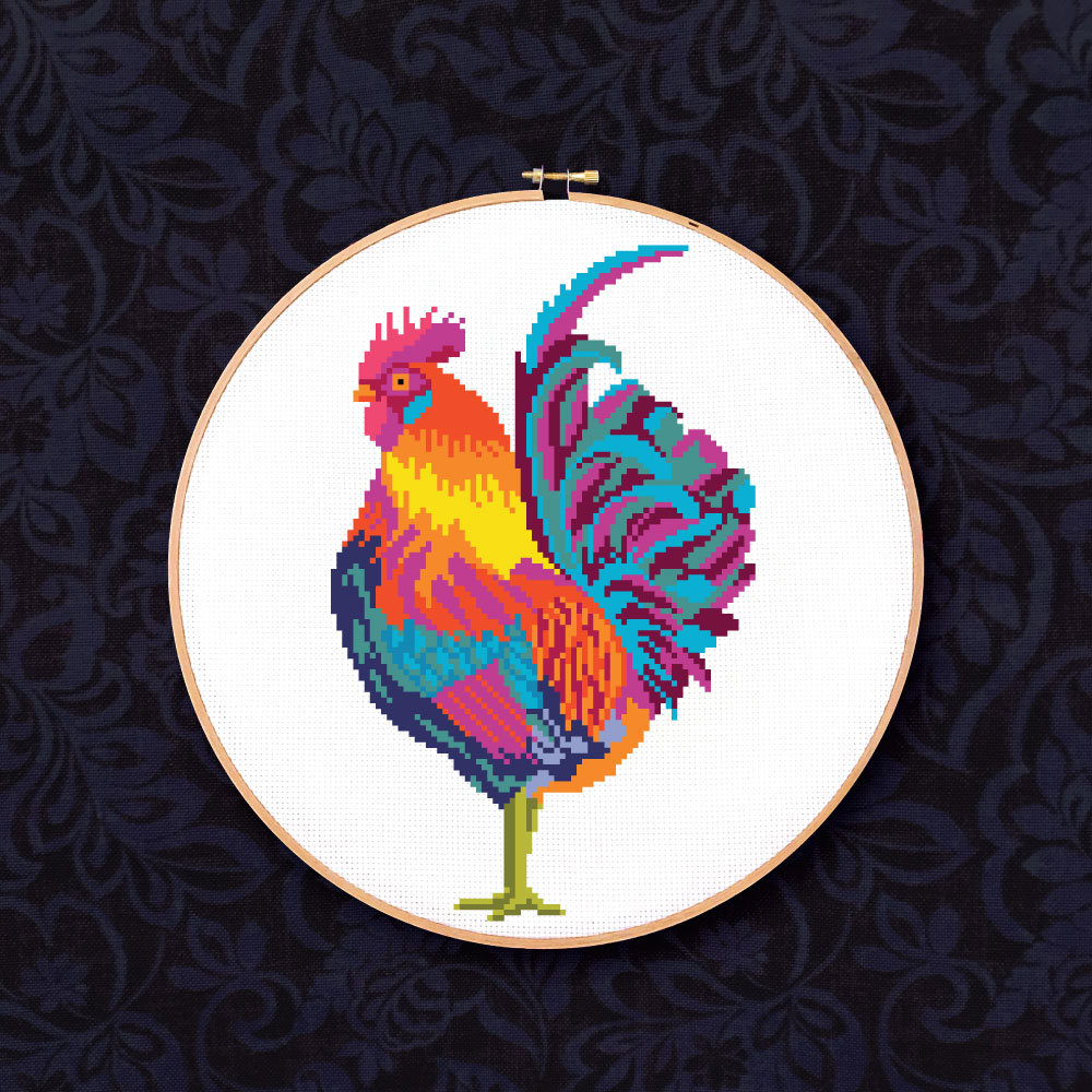 Rooster PDF Cross Stitch Pattern - Etsy