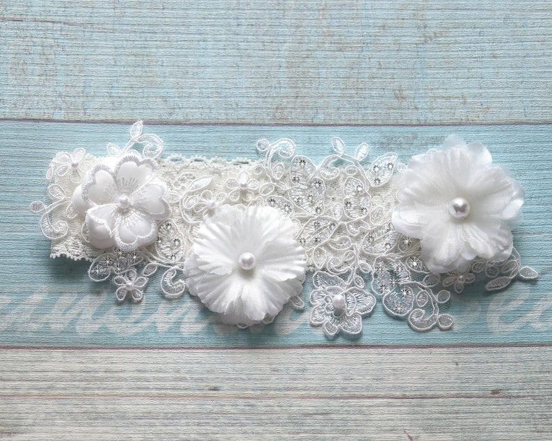 Wedding Garter Set Wedding Garters for Brides Flower Wedding | Etsy