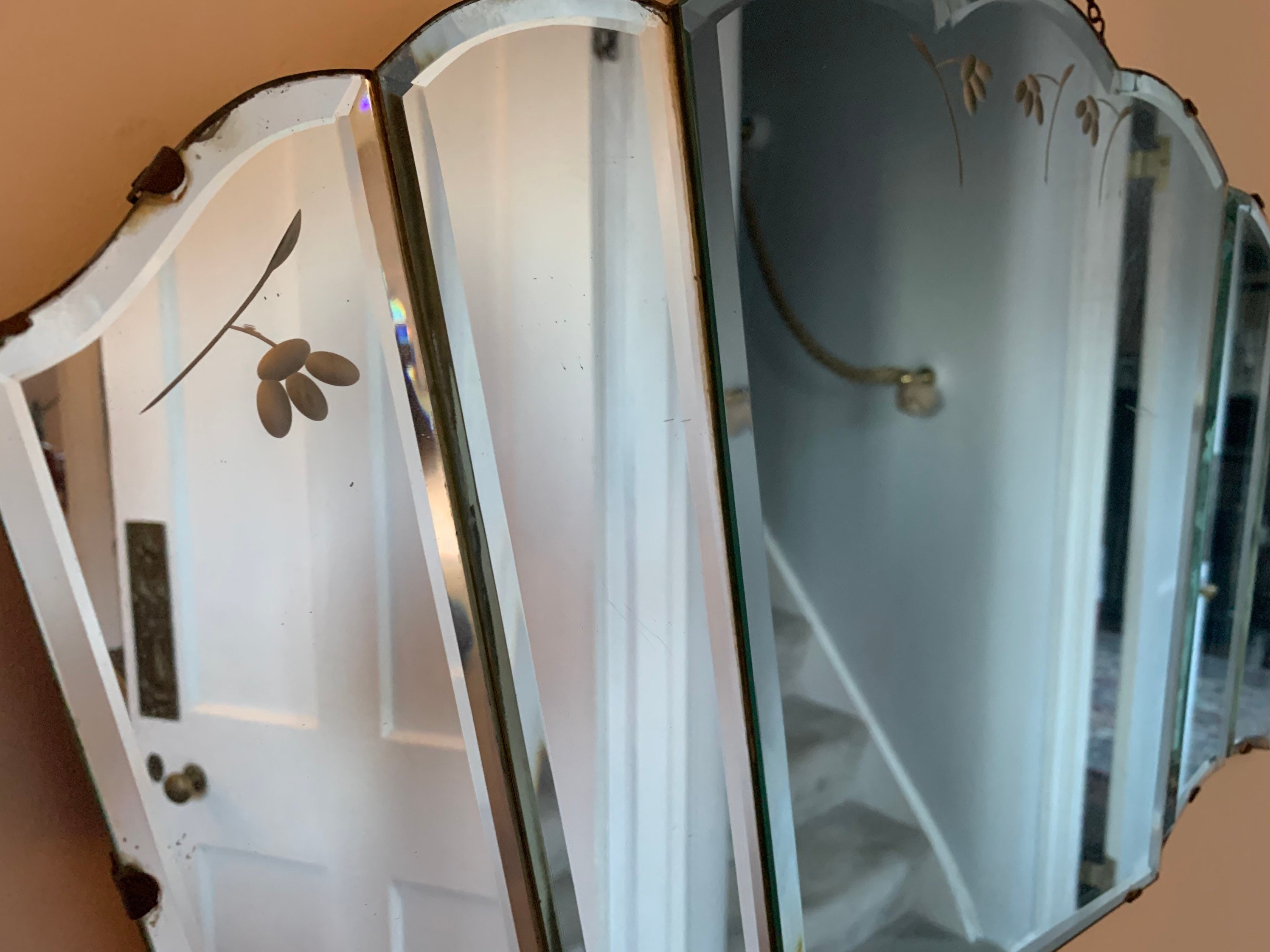 Vintage Beveled Edge Art Deco Fan Shaped 5 Pane 1930-40s - Etsy