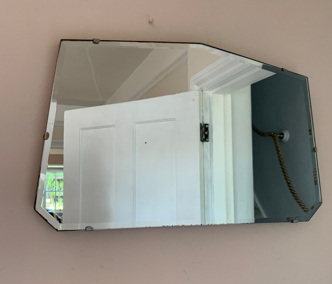 Vintage Bevelled Edge Shaped Mirror Art Deco - Etsy