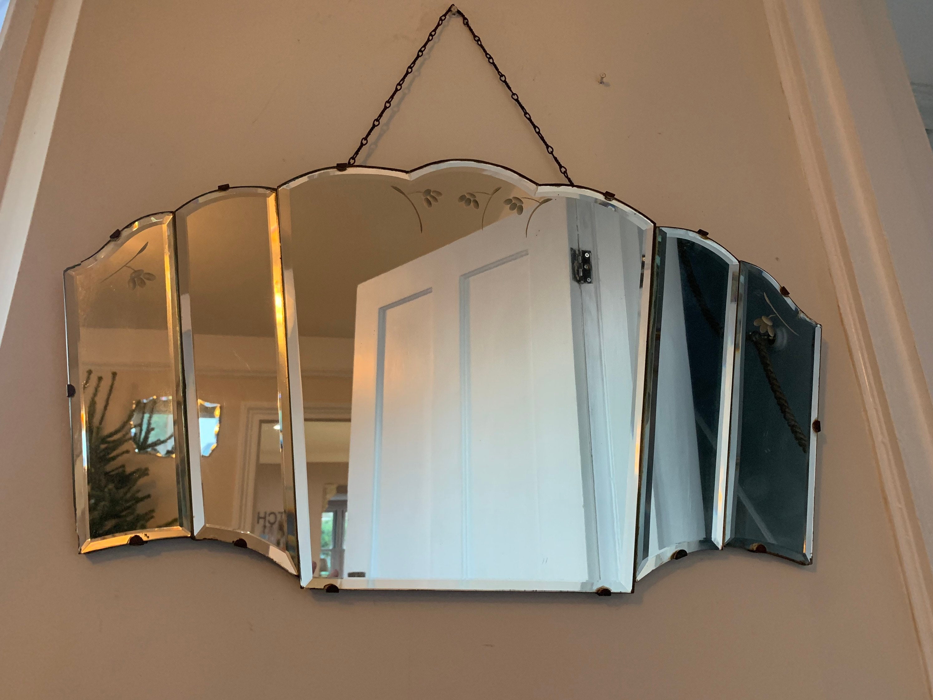 Vintage Beveled Edge Art Deco Fan Shaped 5 Pane 1930-40s - Etsy