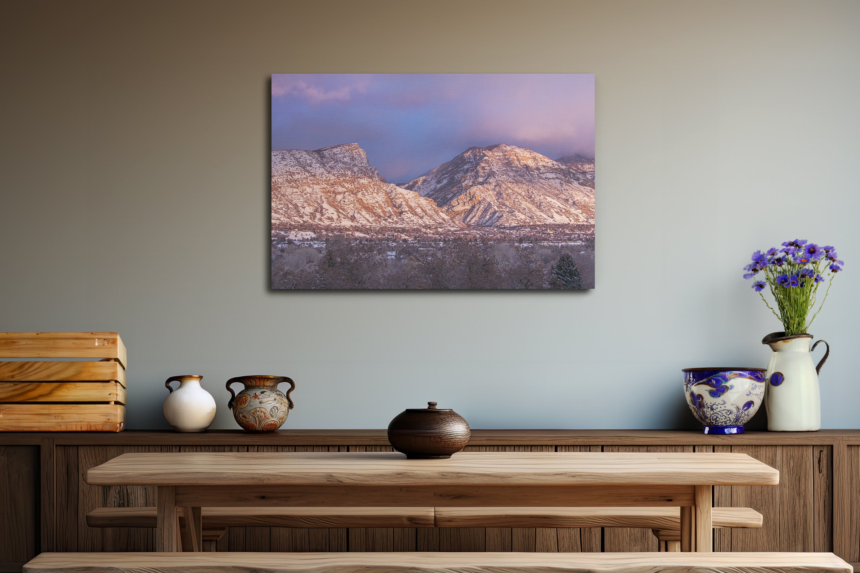 Provo Utah Mountains Photography Print, Mountain Sunset Landscape Wall ...
