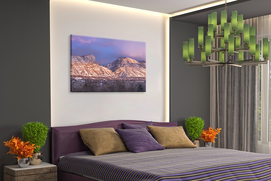 Provo Utah Mountains Photography Print, Mountain Sunset Landscape Wall ...