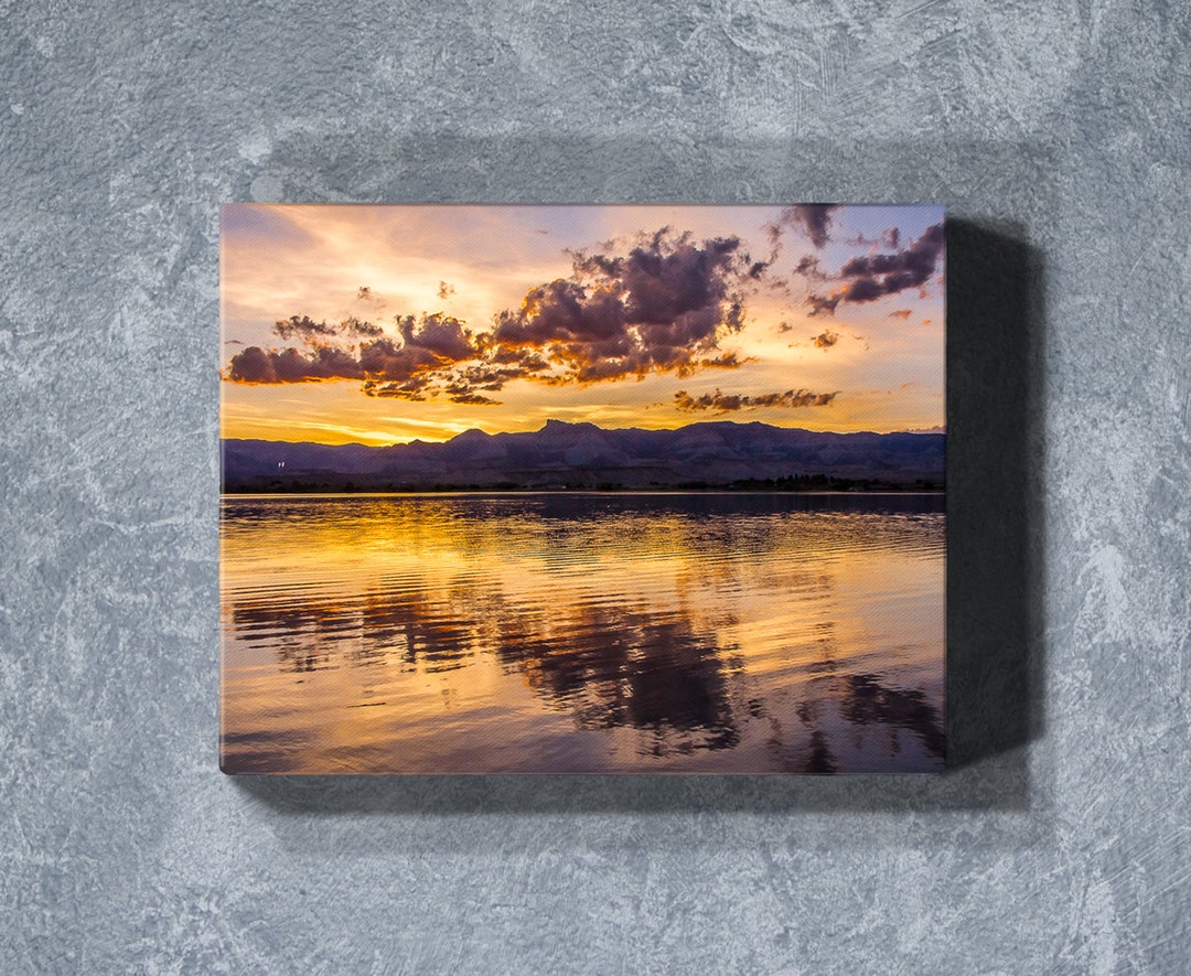 Sunset Photography Canvas Print, Lake Photography Canvas Wall Art ...