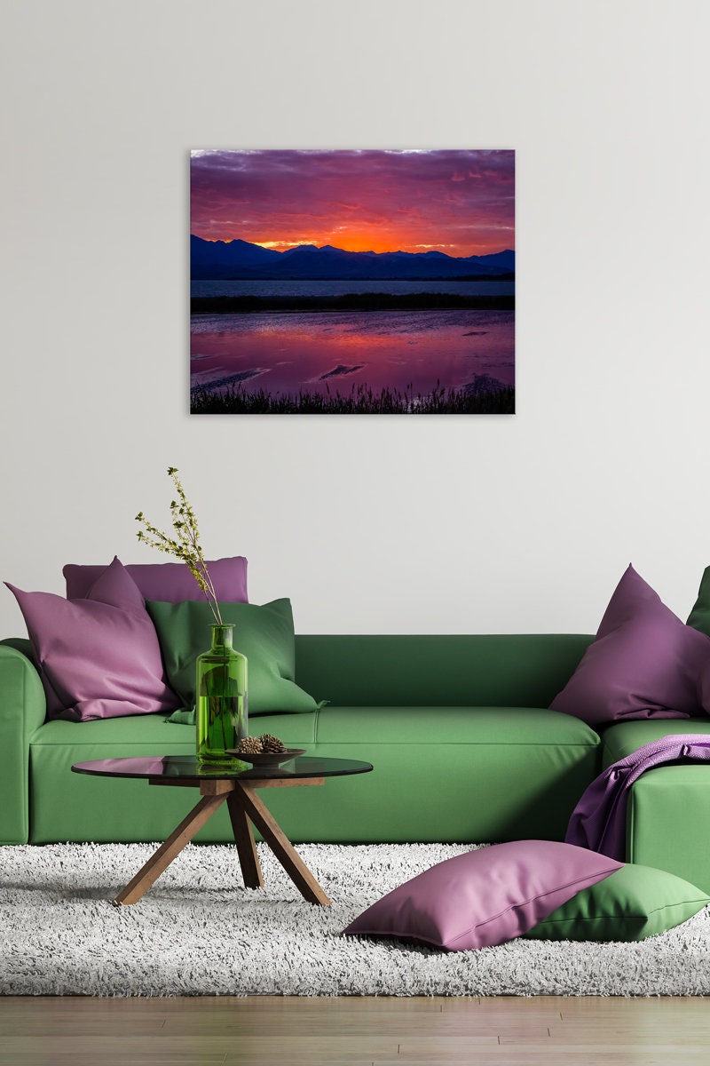Lake Sunset Art Print Sunset Photography Wall Art Sunset | Etsy