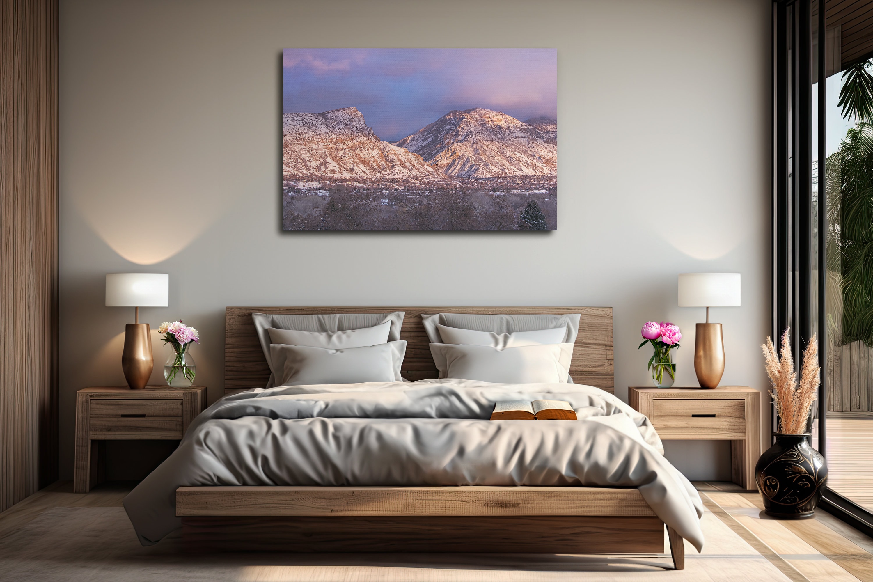 Provo Utah Mountains Photography Print, Mountain Sunset Landscape Wall ...
