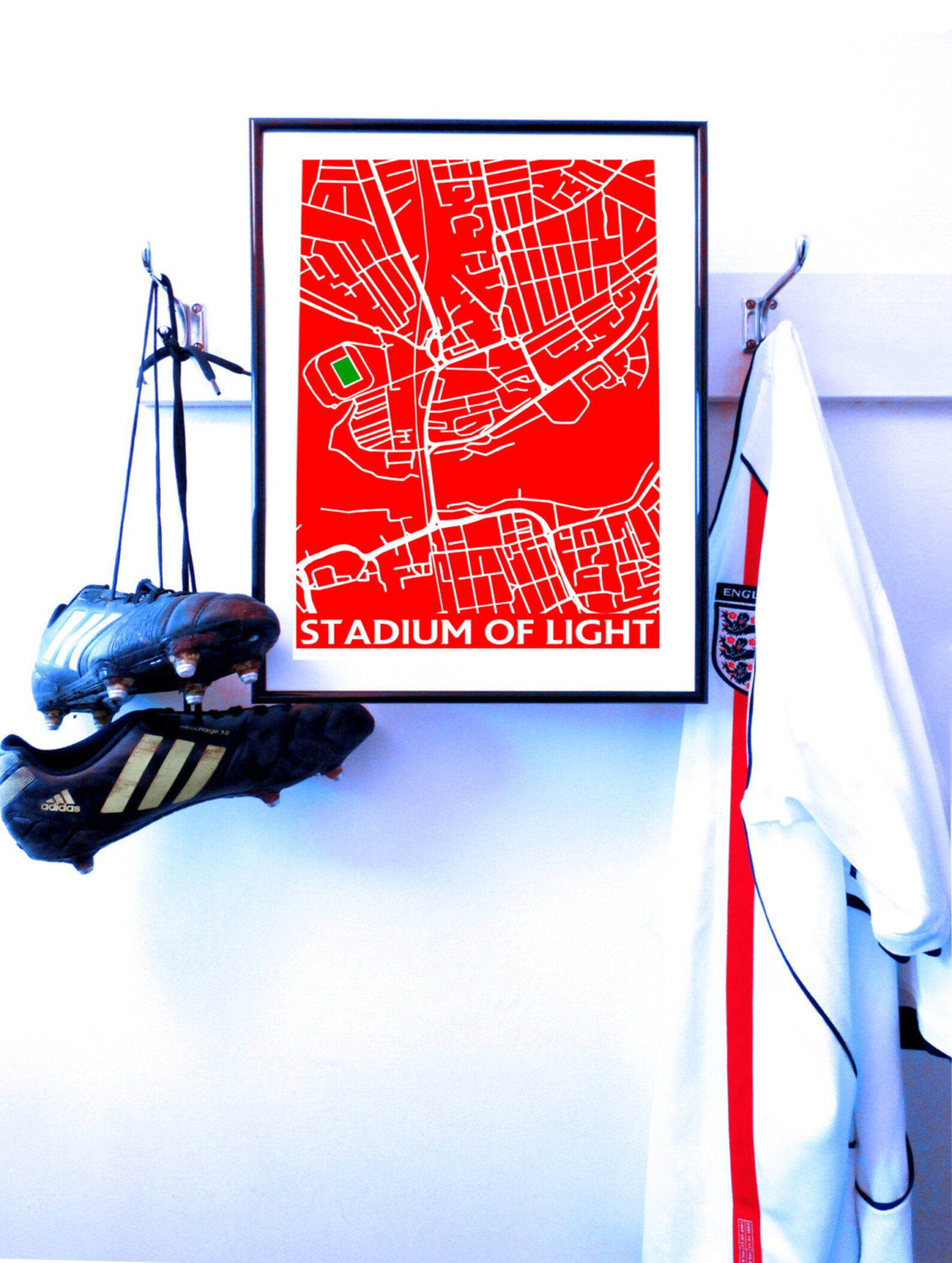 SUNDERLAND Stadium of Light, Street Map, Art Poster. Black Cats A3 ...