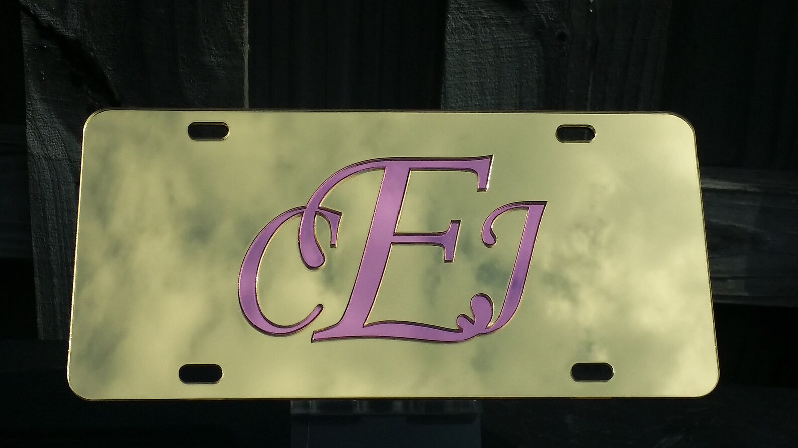 Custom Mirror Yellow License Plate Car Tag Personalized Car - Etsy