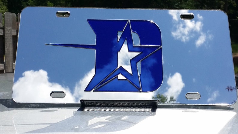 Custom Mirror dark Blue License Plate Car Tag - Etsy