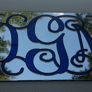 Monogram Mirror License Plate - Etsy