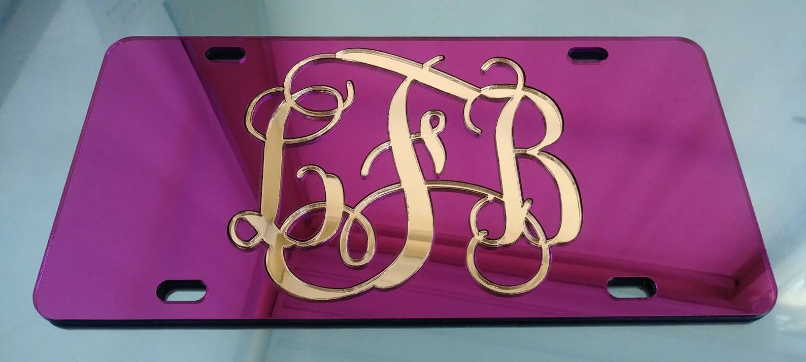 Custom Mirror purple License Plate Car Tag | Etsy