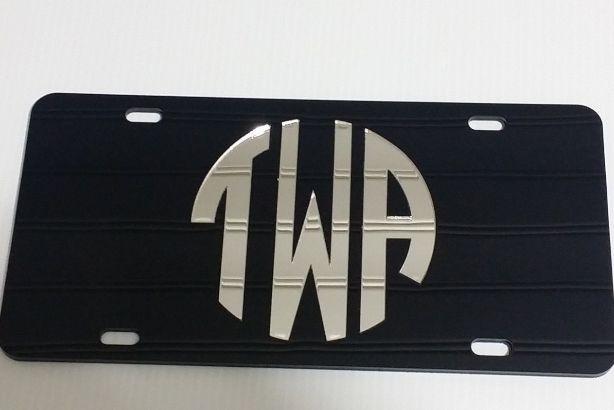 Monogram Mirror License Plate - Etsy