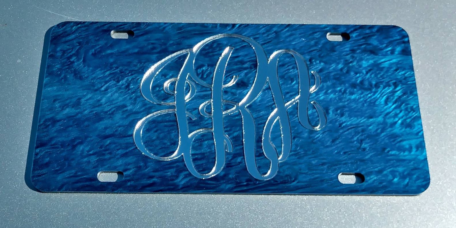 Ocean Blue Ripple Acrylic License Plate | Etsy