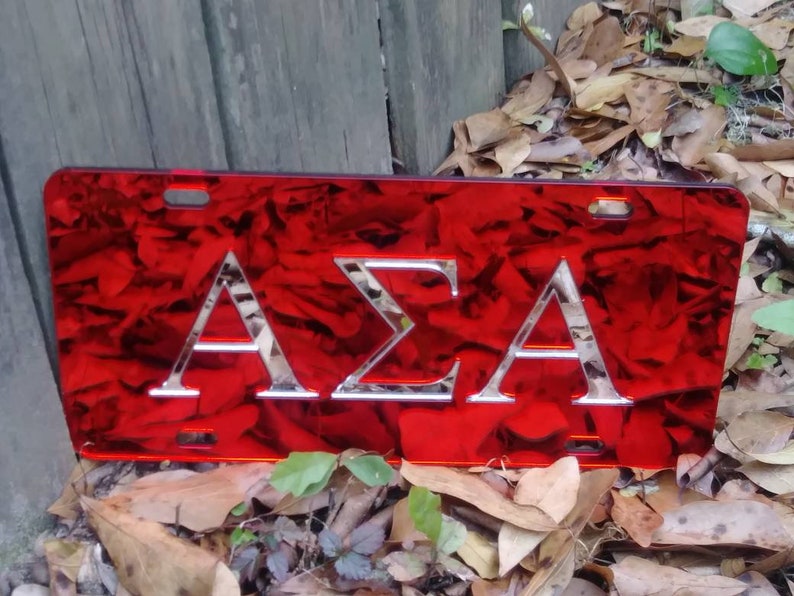 Custom Mirror red License Plate Car Tag - Etsy