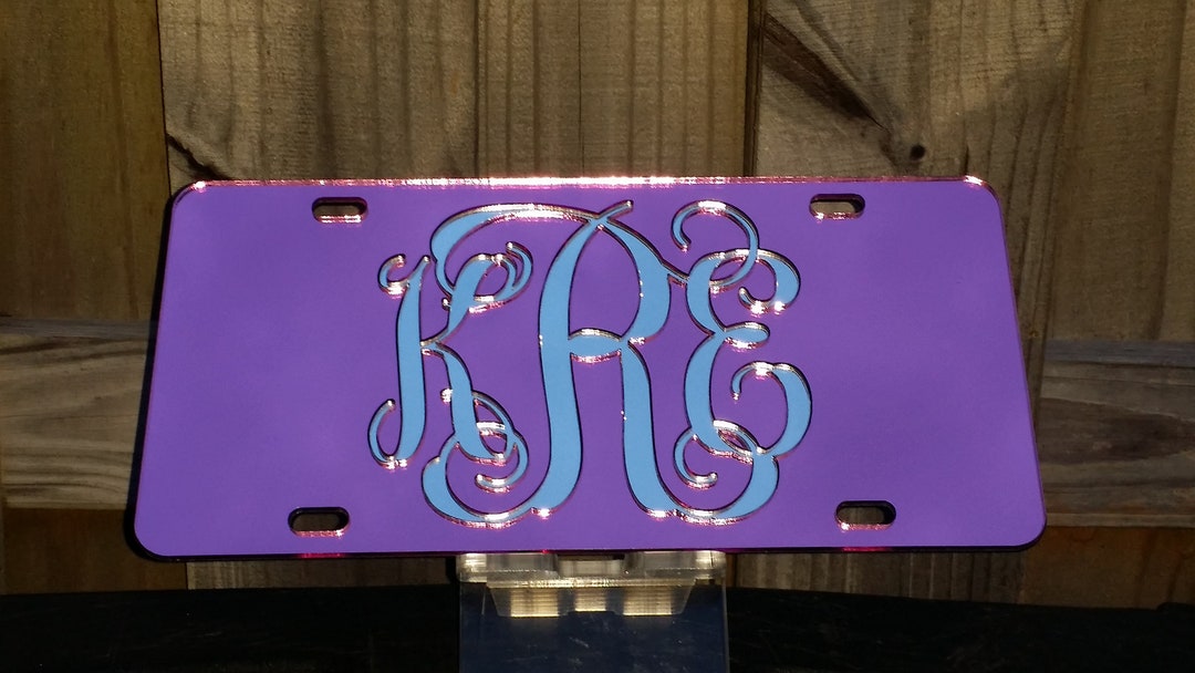 Custom Mirror "pink" License Plate, Car Tag, Personalized Car Tag ...