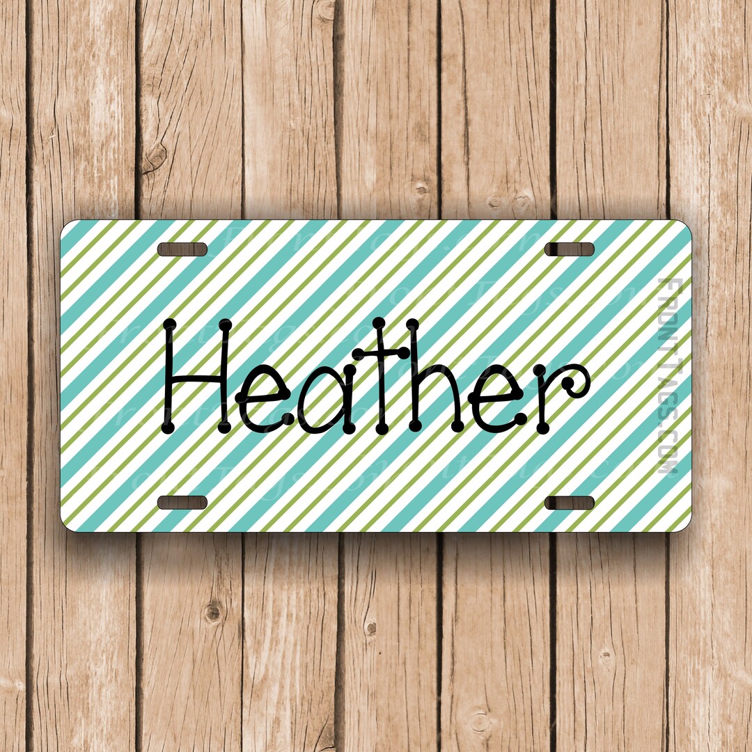 Matrícula Boyish con rayas diagonales - Etsy España