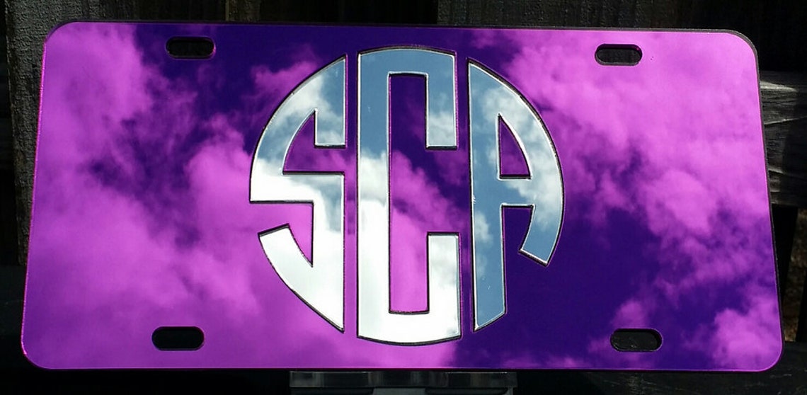 Custom Mirror purple License Plate Car Tag | Etsy