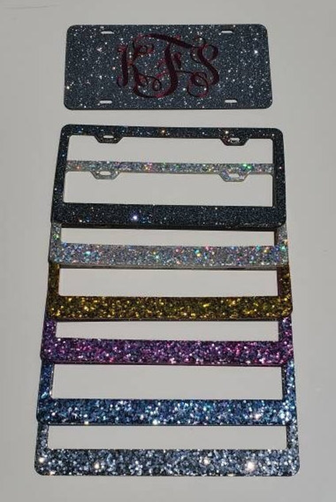 Silver Glitter License Plate Frame real Glitter - Etsy