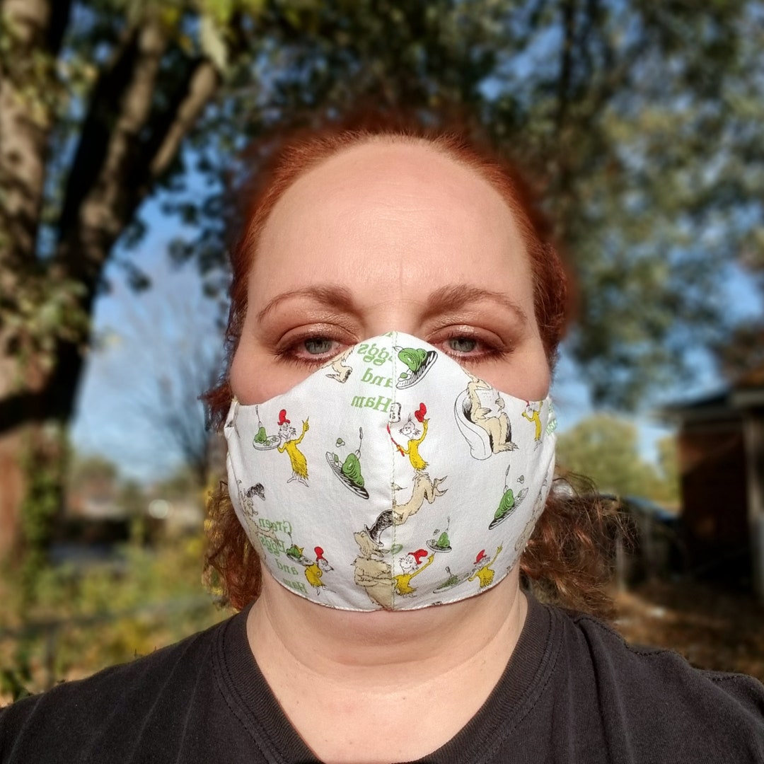 Dr. Seuss Green Eggs and Ham Cotton Face Mask - Etsy