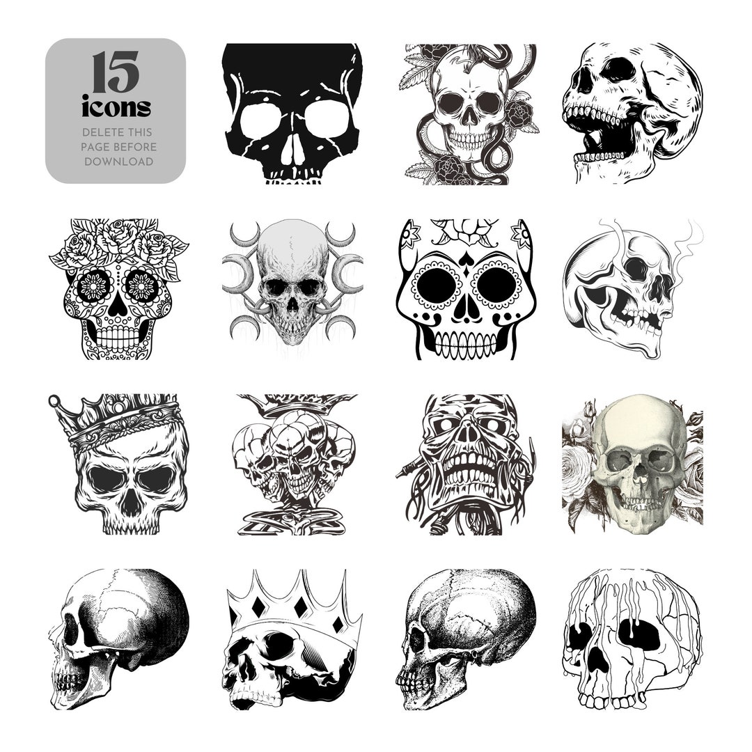 15 Icone Teschio File Png Teschio Teschi Jpg Clipart - Etsy