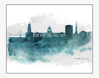 Charleston skyline | Etsy