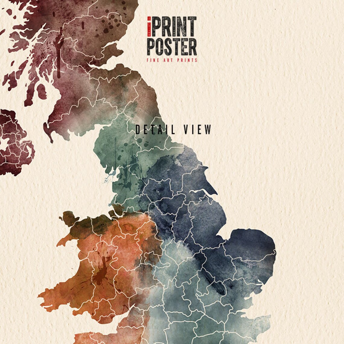 United Kingdom Map Poster England Map Art Print | Etsy