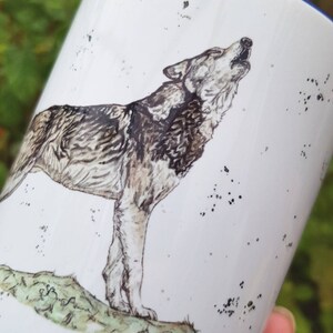 Howling Wolf Coffee Mug, Watercolour Wolf Mug, Wolf Lover Gifts ...