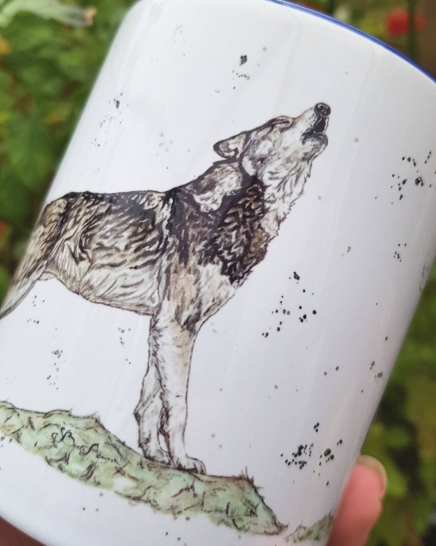 Howling Wolf Coffee Mug Watercolour Wolf Mug Wolf Lover - Etsy