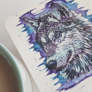 Set of 4 Wolf Coasters, Wolf Gifts, Drink Coasters, Coater Gift Set ...