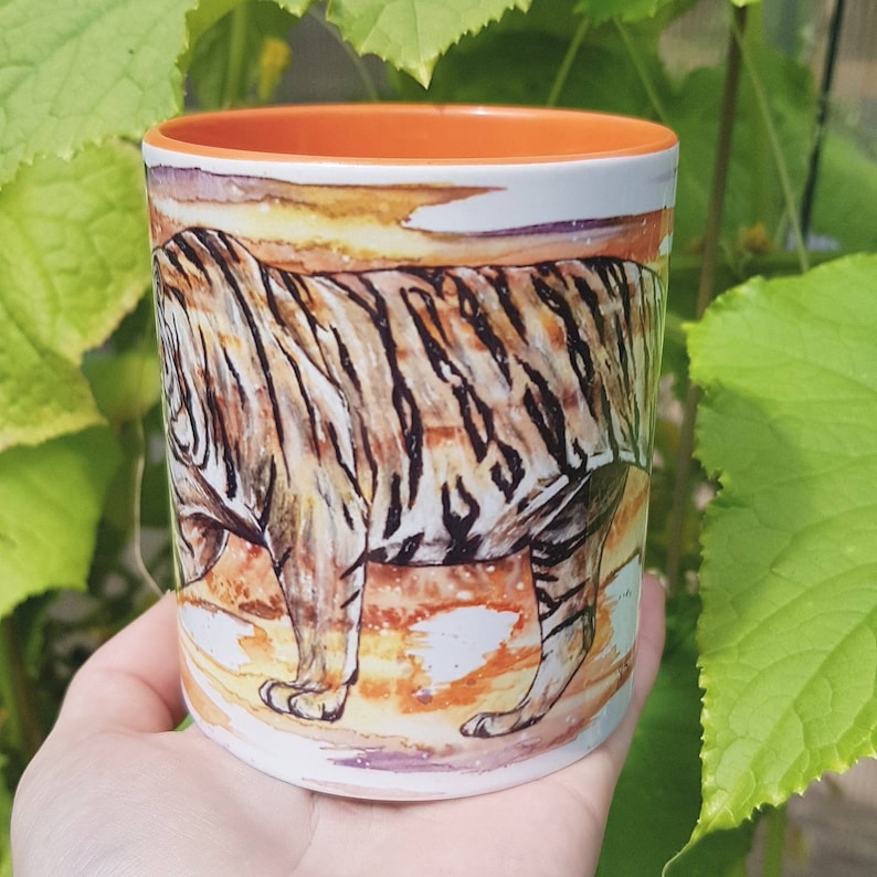 Watercolour Tiger Mug Tea Coffee Mug Cute Animal Mugs Tiger - Etsy