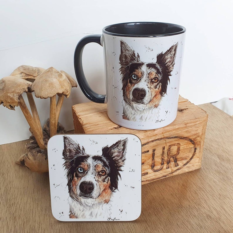 Tri Merle Border Collie Coffee Mug Cute Dog Mug Border - Etsy