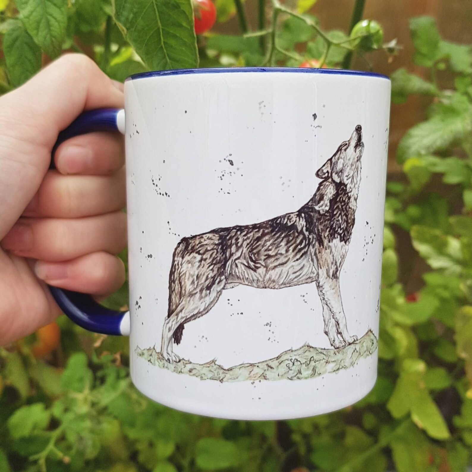 Howling Wolf Coffee Mug Watercolour Wolf Mug Wolf Lover - Etsy