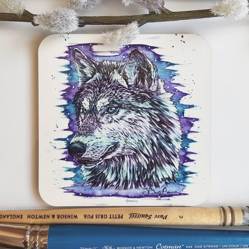 Set of 4 Wolf coasters wolf gifts drink coasters coater | Etsy
