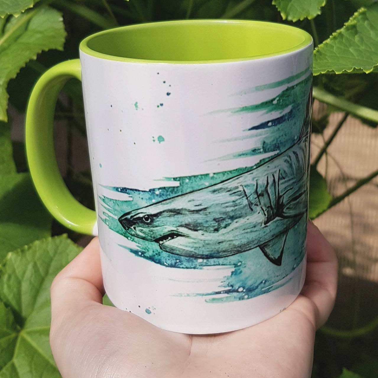 Watercolour Shark Coffee Mug Shark Gift Great White Shark | Etsy