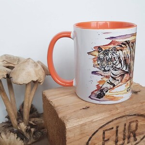 Watercolour Tiger Mug, Tea Coffee Mug, Cute Animal Mugs, Tiger Gift ...