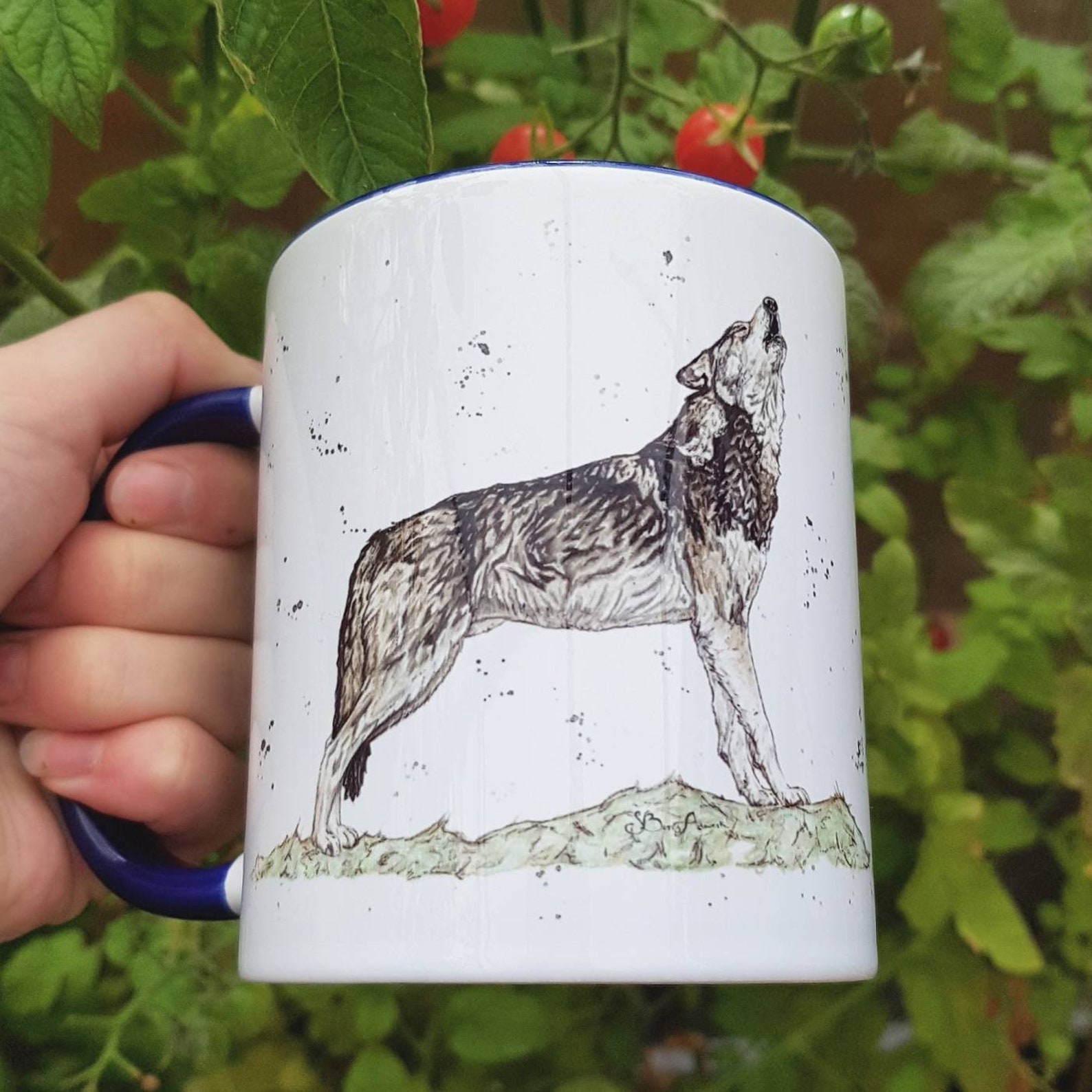 Howling Wolf Coffee Mug Watercolour Wolf Mug Wolf Lover - Etsy